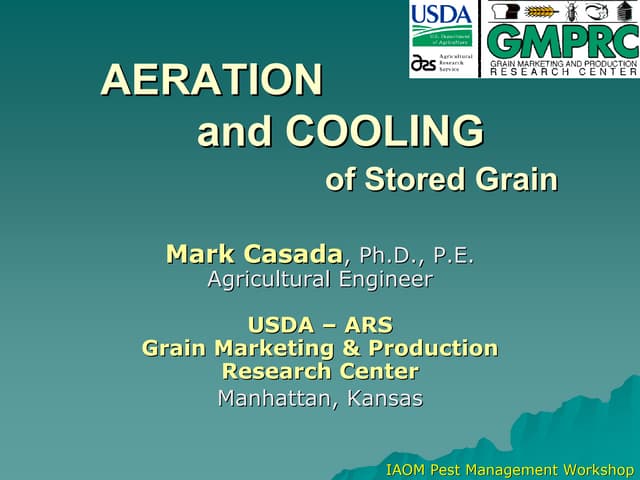 Aeration And Cooling Of Stored Grain Pdf