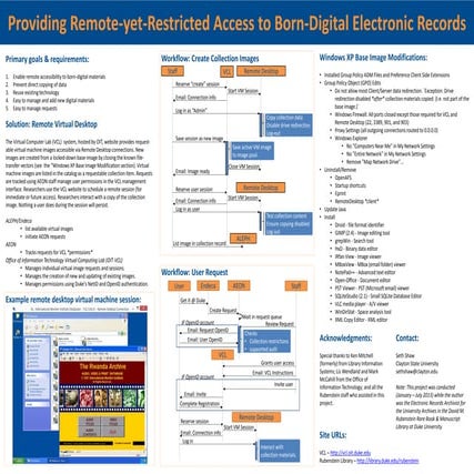 Providing Remote-yet-Restricted Access to Born-Digital Electronic Records (AERI 2014) [poster] | PPT