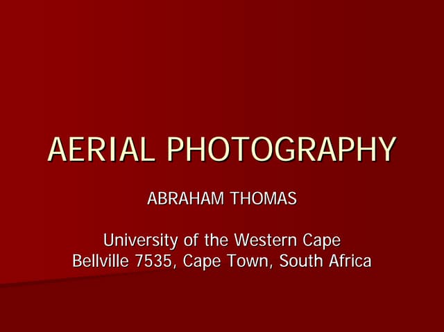 Types of aerial photographs | PPTX