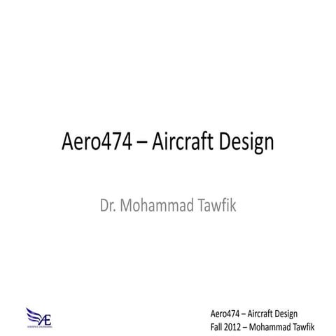 Aero474 Aircraft design | PDF