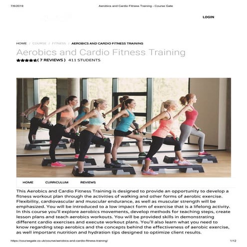 Aerobics and Cardio Fitness Training - Course Gate | PDF