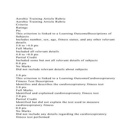 Aerobic Training Article RubricAerobic Training Article Rubric.docx