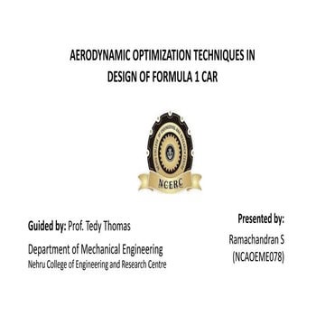 Aerodynamic optimization techniques in design of formula One car | PDF