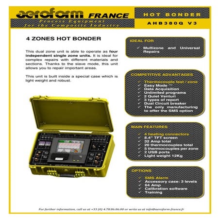 Aeroform 4 zones hot bonder | PDF