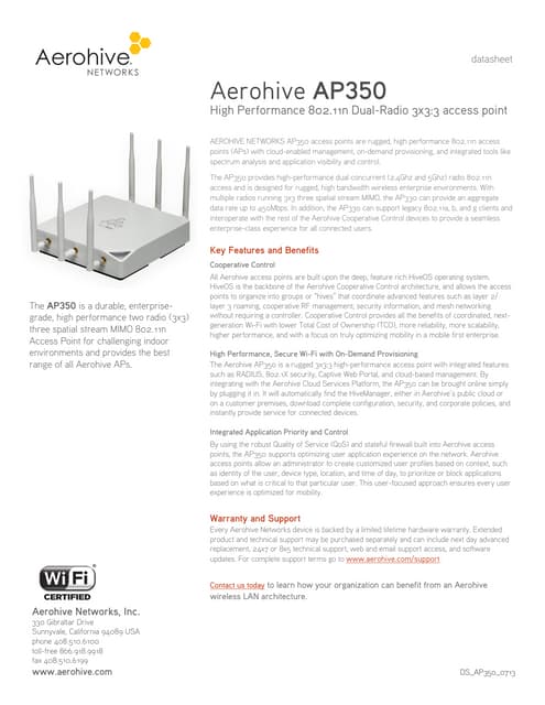 Aerohive AP 350 | PDF