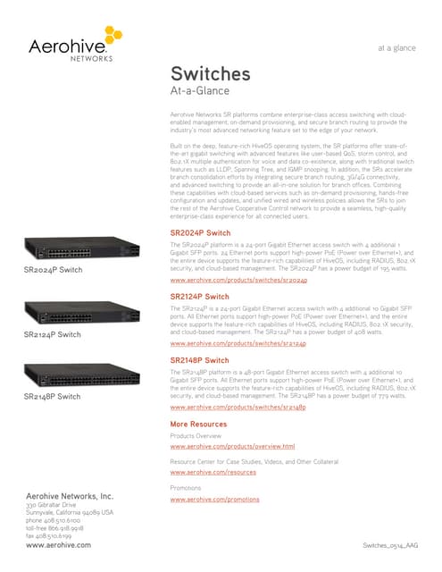 Aerohive SR2024 Switch | PDF | Cloud Computing | Internet