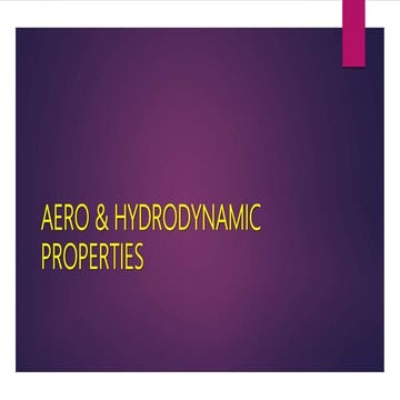 Aero And Hydrodynamic Properties Pptx