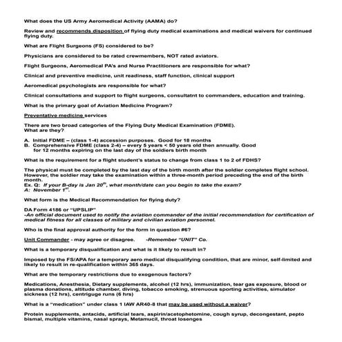 Aeromed studyguide | DOCX