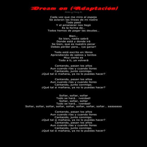 Aerosmith letra adaptada | PDF
