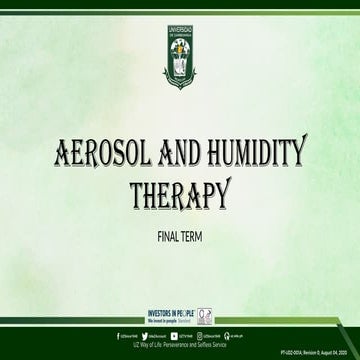 Aerosol and Humidity Therapy (Respiratory Therapy) | PPT