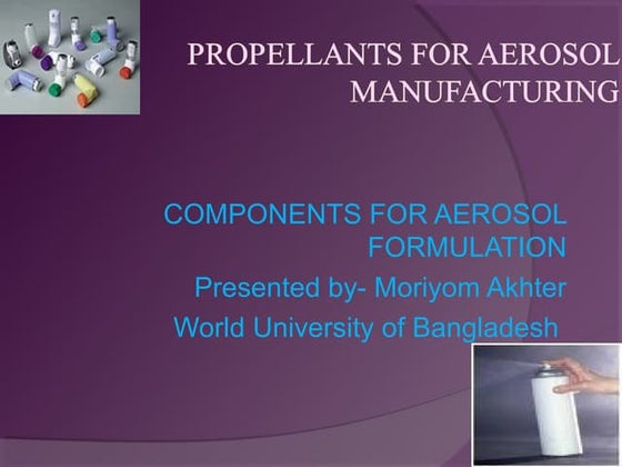 Propellants in aerosols | PPT