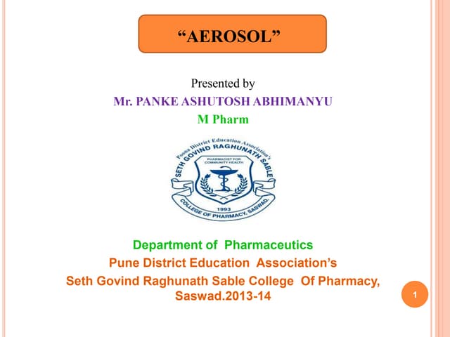 Propellants in aerosols | PPTX
