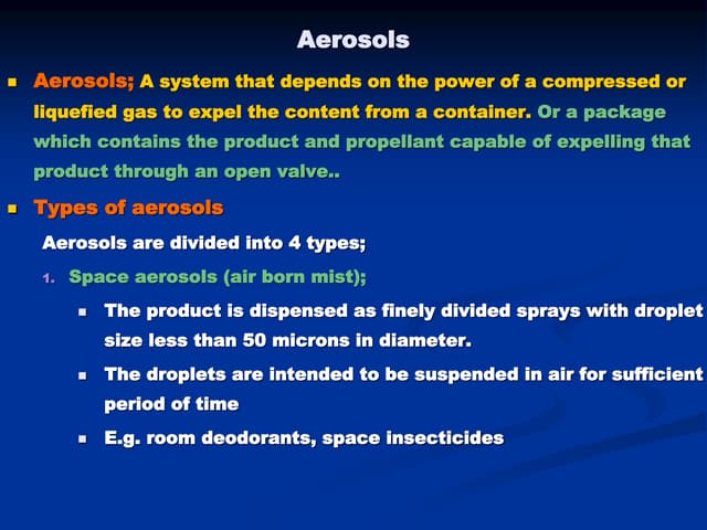 Propellants in aerosols | PPTX