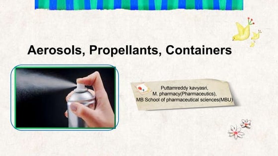 Propellants in aerosols | PPTX