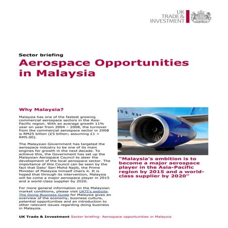Aerospace Opportunities In Singapore | PDF
