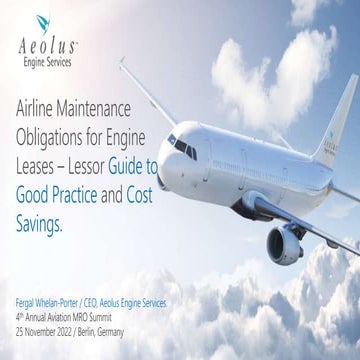 Engine Leasing - Aeolus Guide to Maintenance Cost Savings | PPT