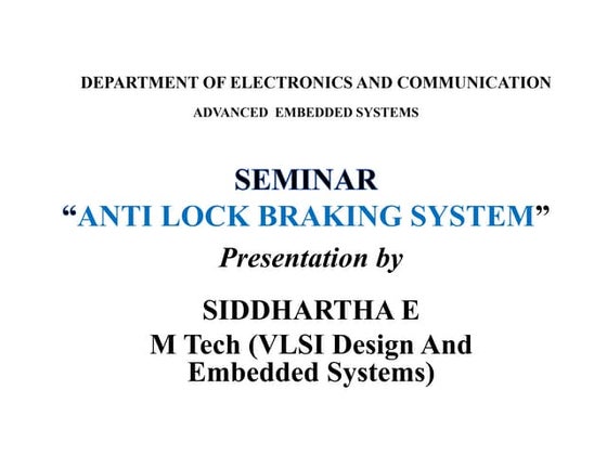 Anti lock braking (ABS) Model based Design in MATLAB-Simulink | PDF