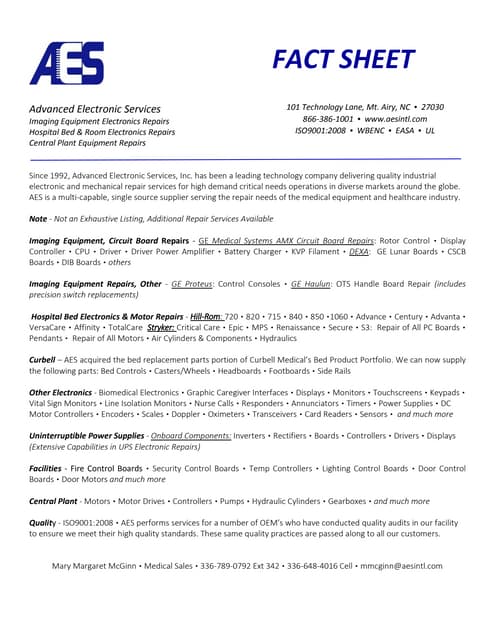 AES UPS Support Fact Sheet | PDF