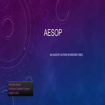 Aesop: An ancient author in modern times | PPTX | Poetry | Books and ...