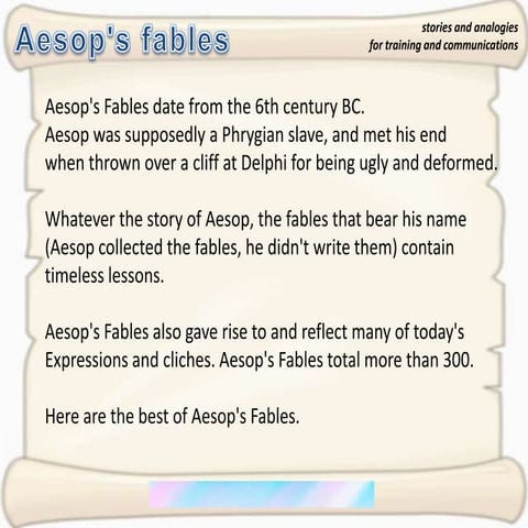 Aesop's fables | PPTX | Zoos & Aquariums | Attractions