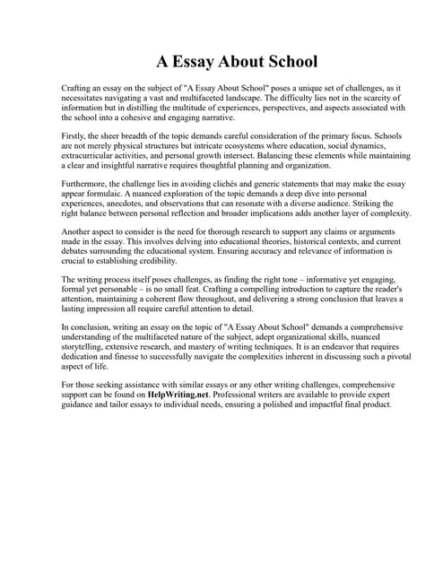 Essay The School. Virginia Union University | PDF