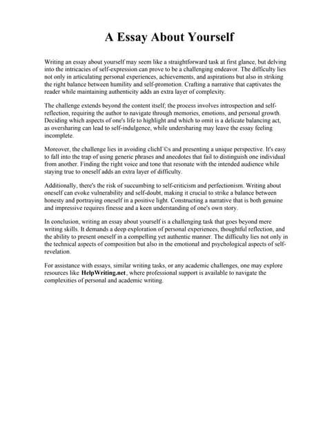 Describe Yourself Sample Essay | PDF | Freelance Writing | Content ...