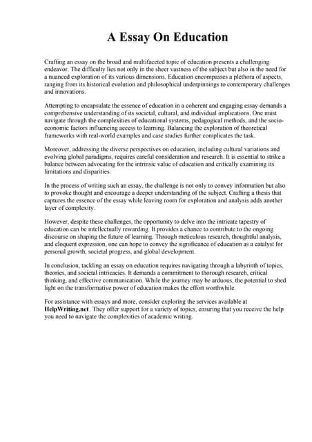 Education Importance Essay | PDF