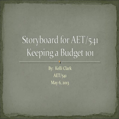 Storyboard on Budgeting 101 | PPT