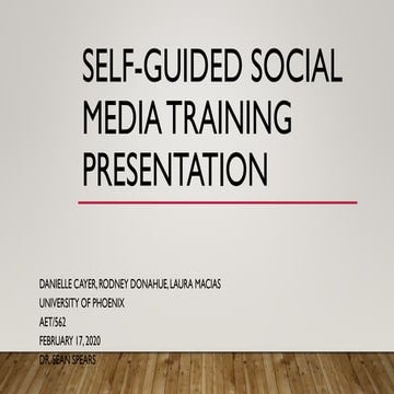 AET/562 self guided social media training presentation | PPT