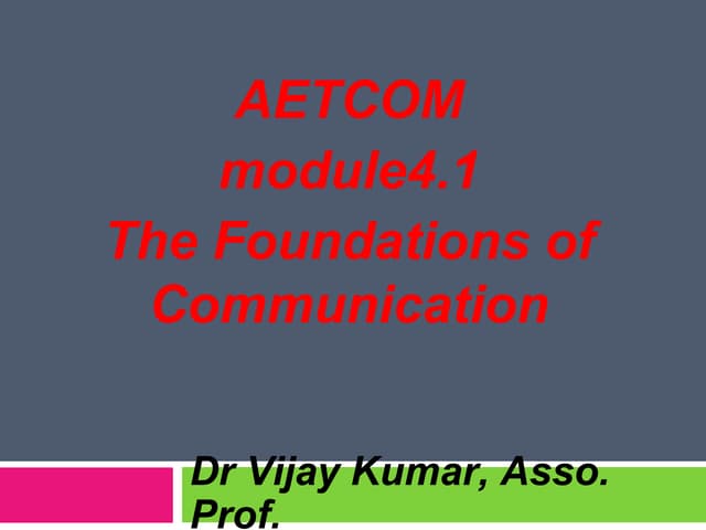 Foundations of communication | PPT