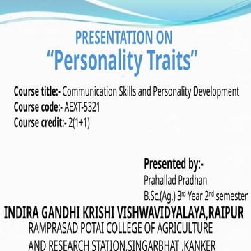 Personality Traits by Prahallad Pradhan.pptx