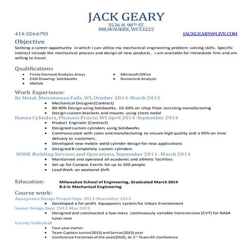 Cover letter with resume | DOC