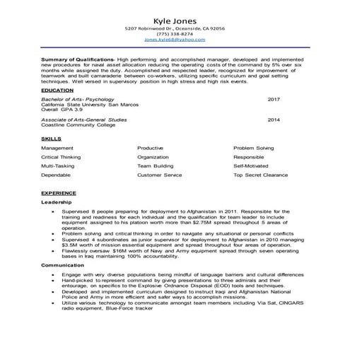 Kyle Jones Resume final | PDF