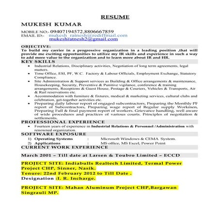 Resume(update) | DOC