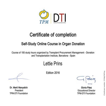 Certificate Univ of Barcelona | PDF