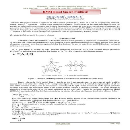 HMM-Based Speech Synthesis | PDF