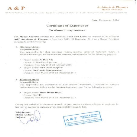 Architect Certificate | PDF