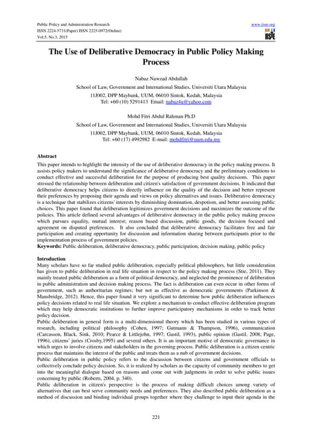 01 deliberative democracy | PDF