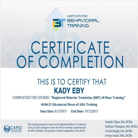 RBT 40 Hour Training | PPT