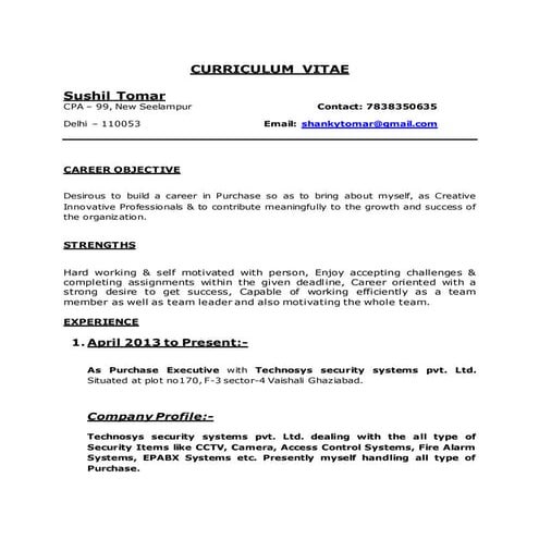 Sushil Tomar (resume) | PDF