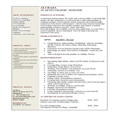 Ali Raza CV | DOCX