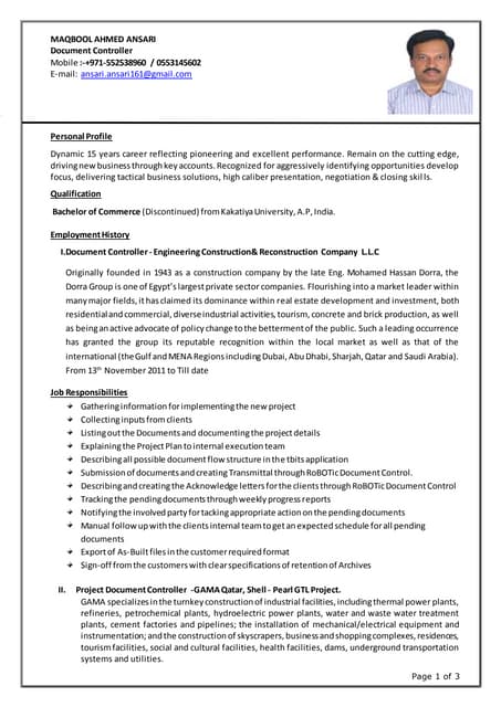 CV - Sudheesh - Senior Document Controller | DOC