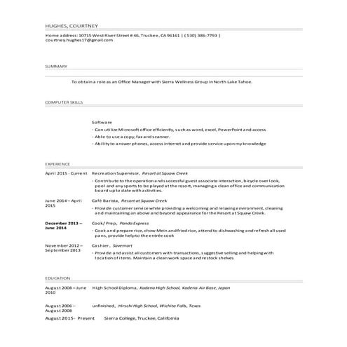 resume 2 | DOCX | Business and Finance