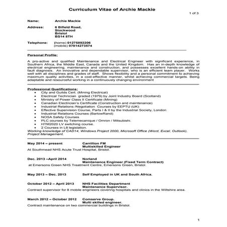 Bobby resume | DOC
