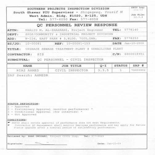 ARAMCO QC APPROVAL. (1) | PDF