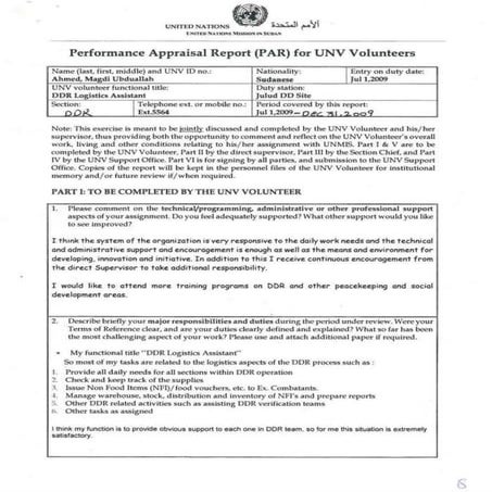 UN Performance Appraisal Report | PDF