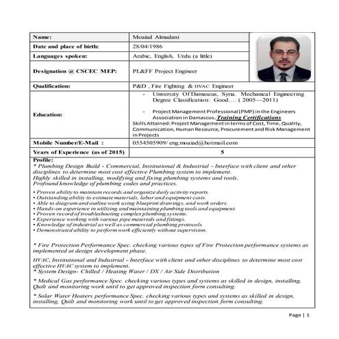 MY CV PROJECT ENGINEER | DOCX | Civil Engineering Industry | Industries