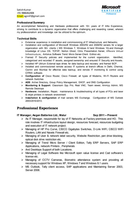 Wintel & Windows Server support Profile | DOC