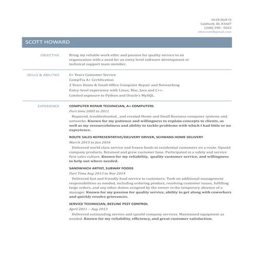 DUSTIN'S RESUME | DOC