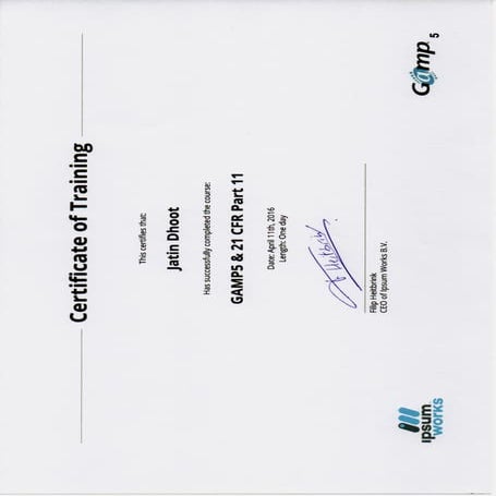 gamp5_cert_jatin | PDF